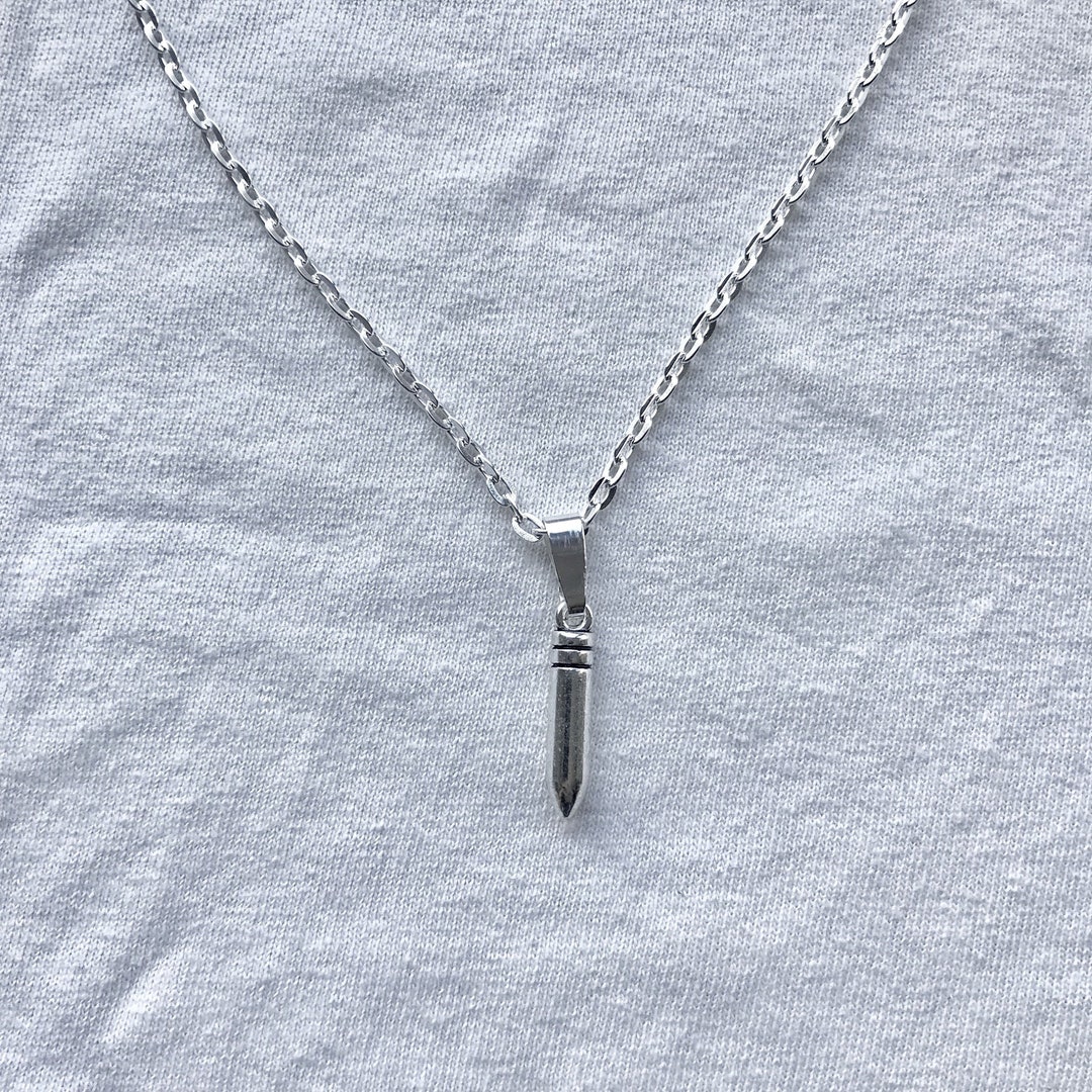 Bullet Silver Necklace & Pendent Emo Goth Cool Fashion Rock - Etsy