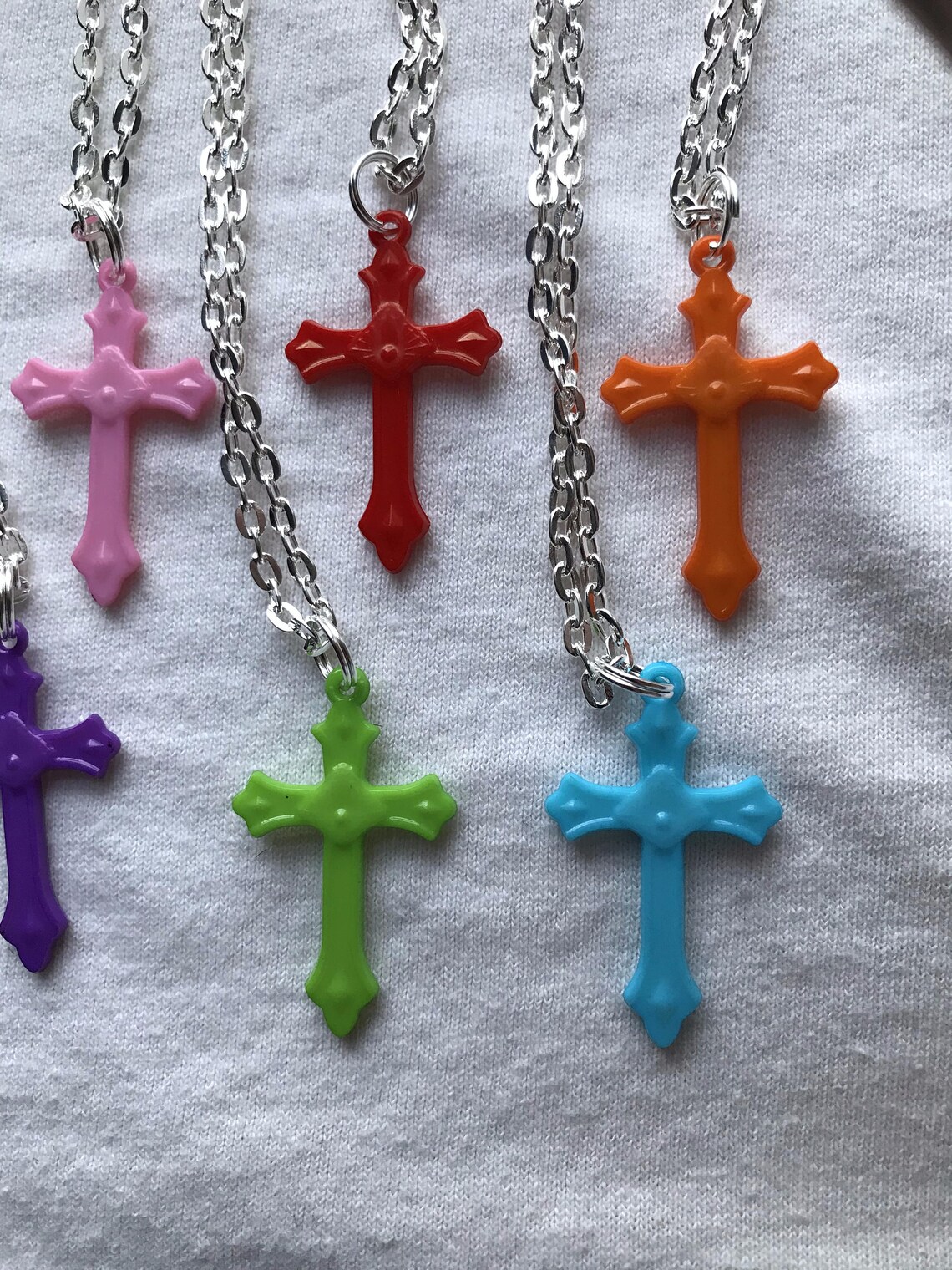 Crucifix Coloured Plastic Necklace & Pendent | Emo Goth Cool Fashion ...