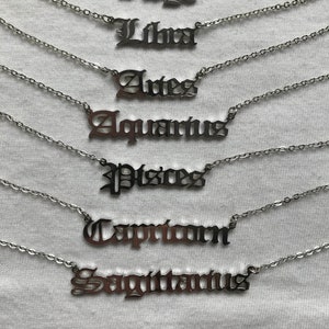 Star Sign Astrology Silver Necklace | Stars Zodiac Nature Emo Goth Cute ...