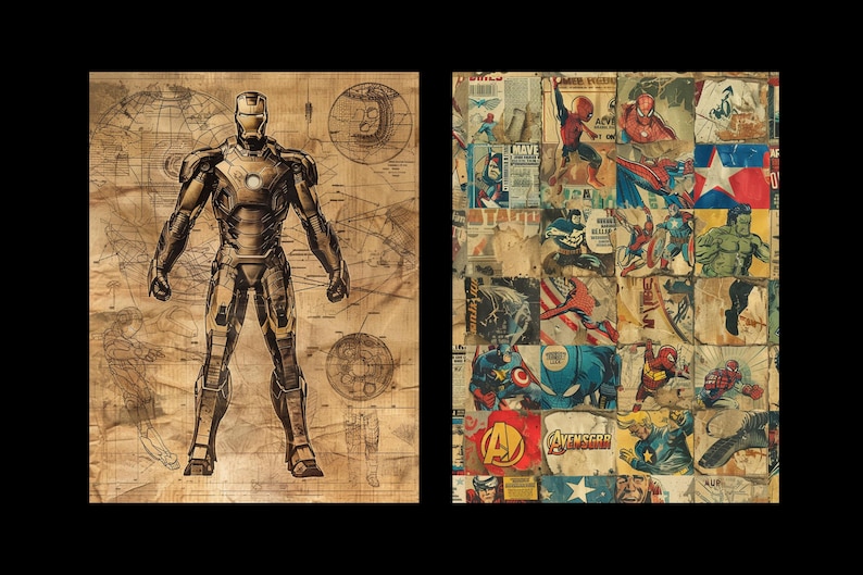 Superhero Inspired Digital Paper, Digital Scrapbook, Superhero Digital ...