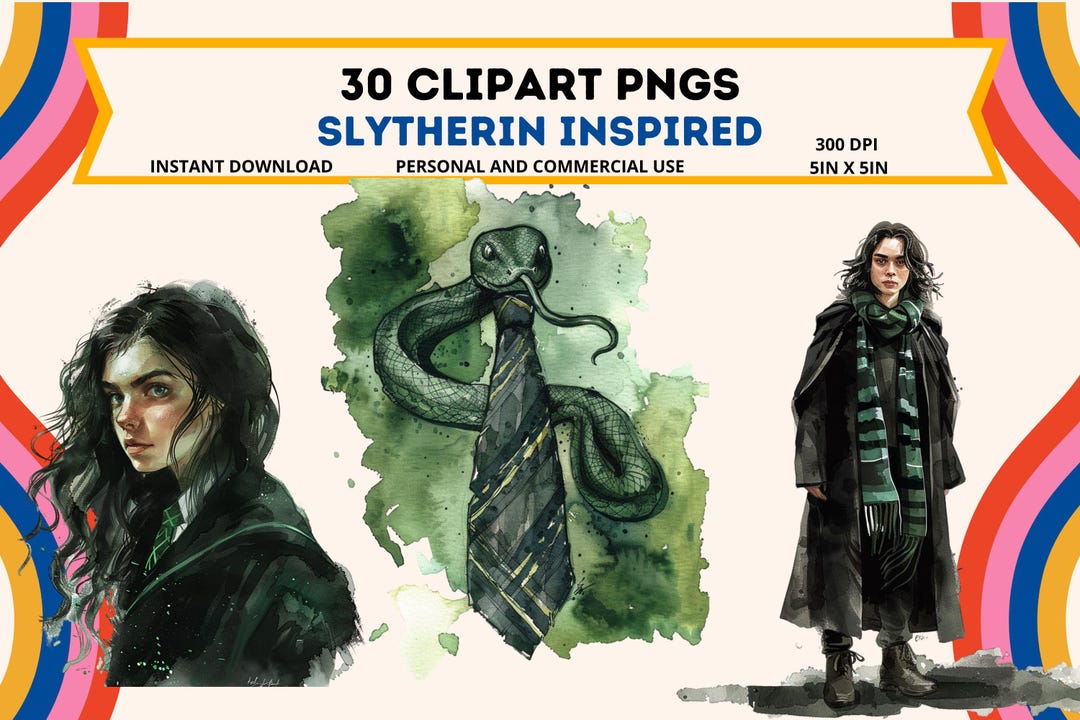 Harry Potter Slytherin Clipart PNG House Emblem Serpent Crest Digital ...