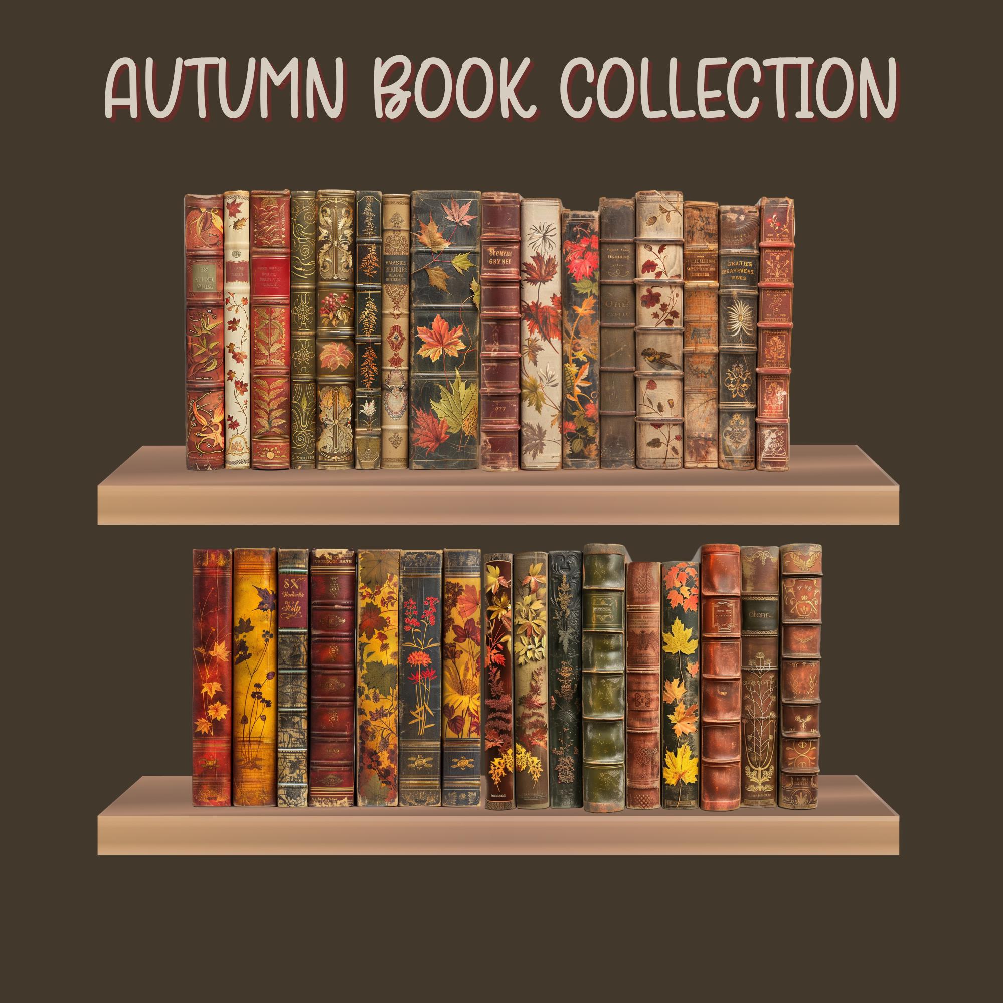 Fall Book Spine Clipart: Autumn Leaves PNG Set (digital Download) - Etsy