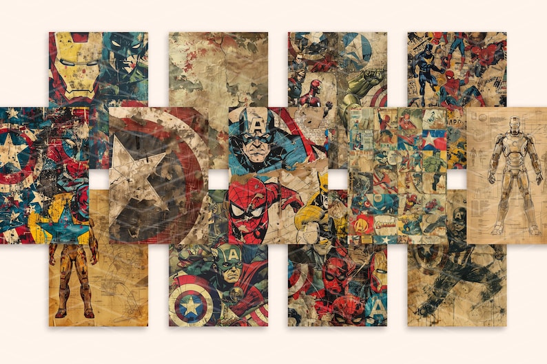 Superhero Inspired Digital Paper, Digital Scrapbook, Superhero Digital ...