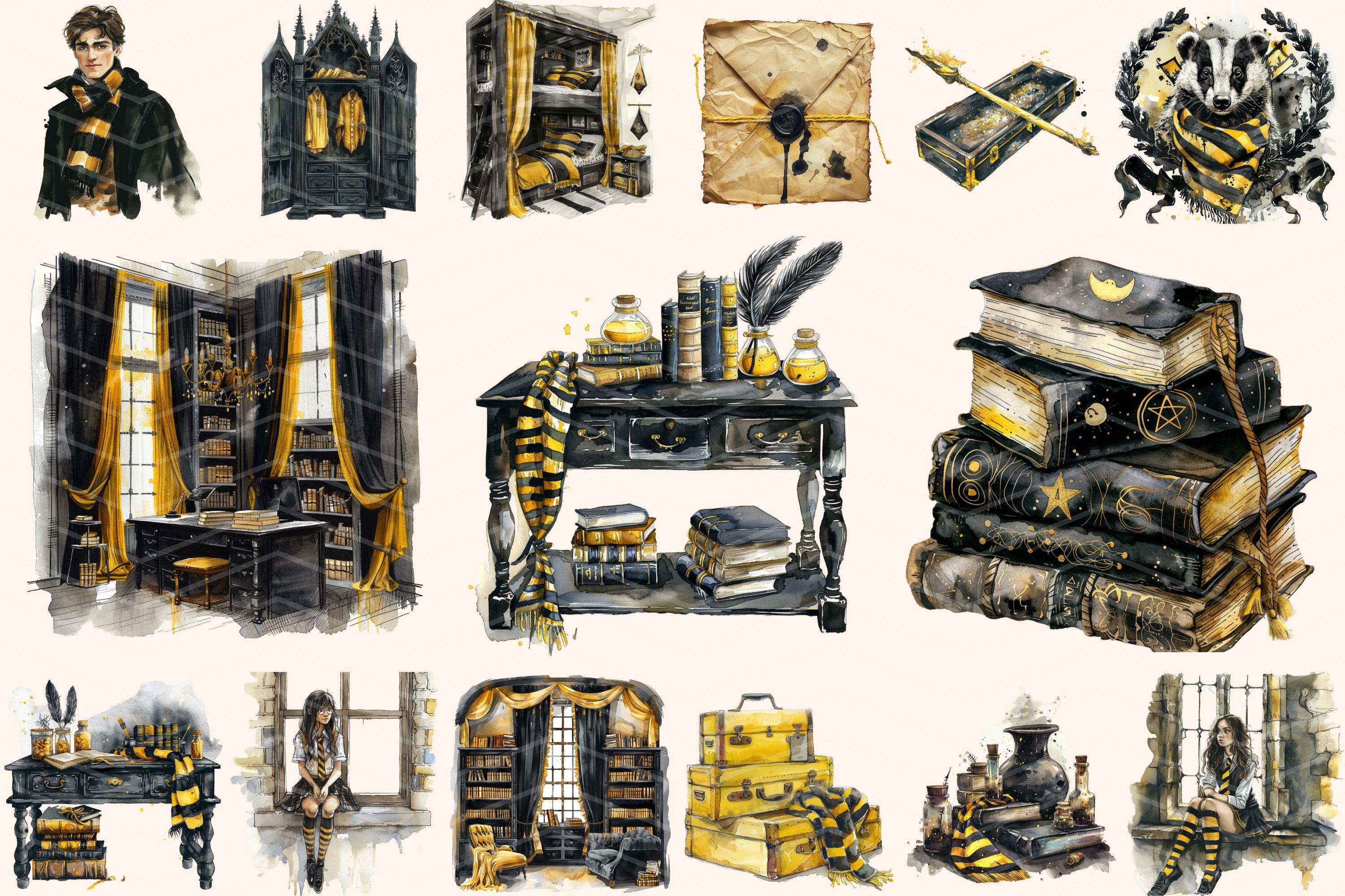 HP Wizard Hufflepuff Clipart PNG | House Emblem | Badger Crest ...