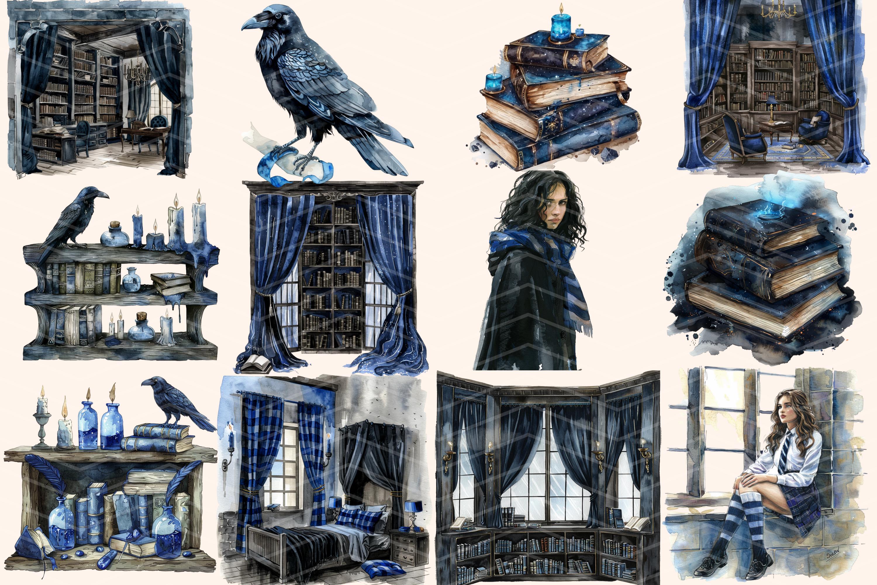 HP Wizard Ravenclaw Clipart PNG | House Emblem | Eagle Crest | Digital ...