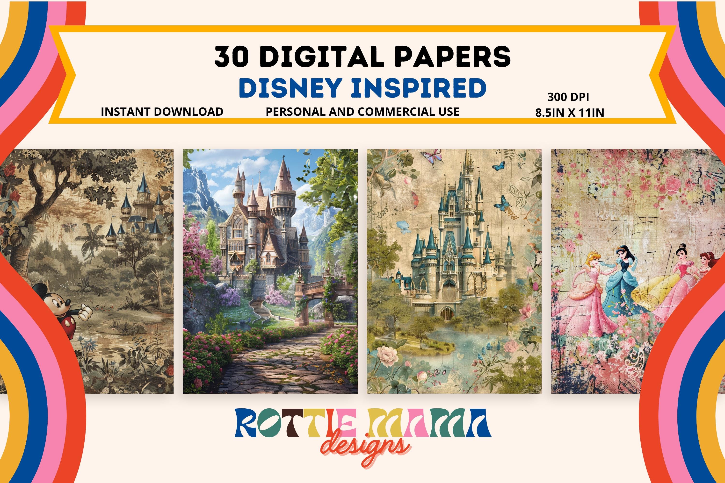 Disney Fairytale Inspired Digital Paper, Digital Scrapbook, Princess ...