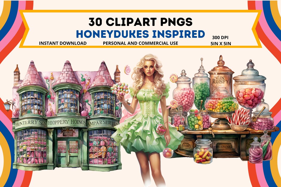 HP Wizard Honeydukes Inspired Clipart PNG | Magical Sweets | Wizarding ...