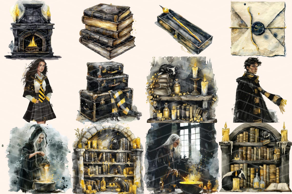 HP Wizard Hufflepuff Clipart PNG | House Emblem | Badger Crest ...