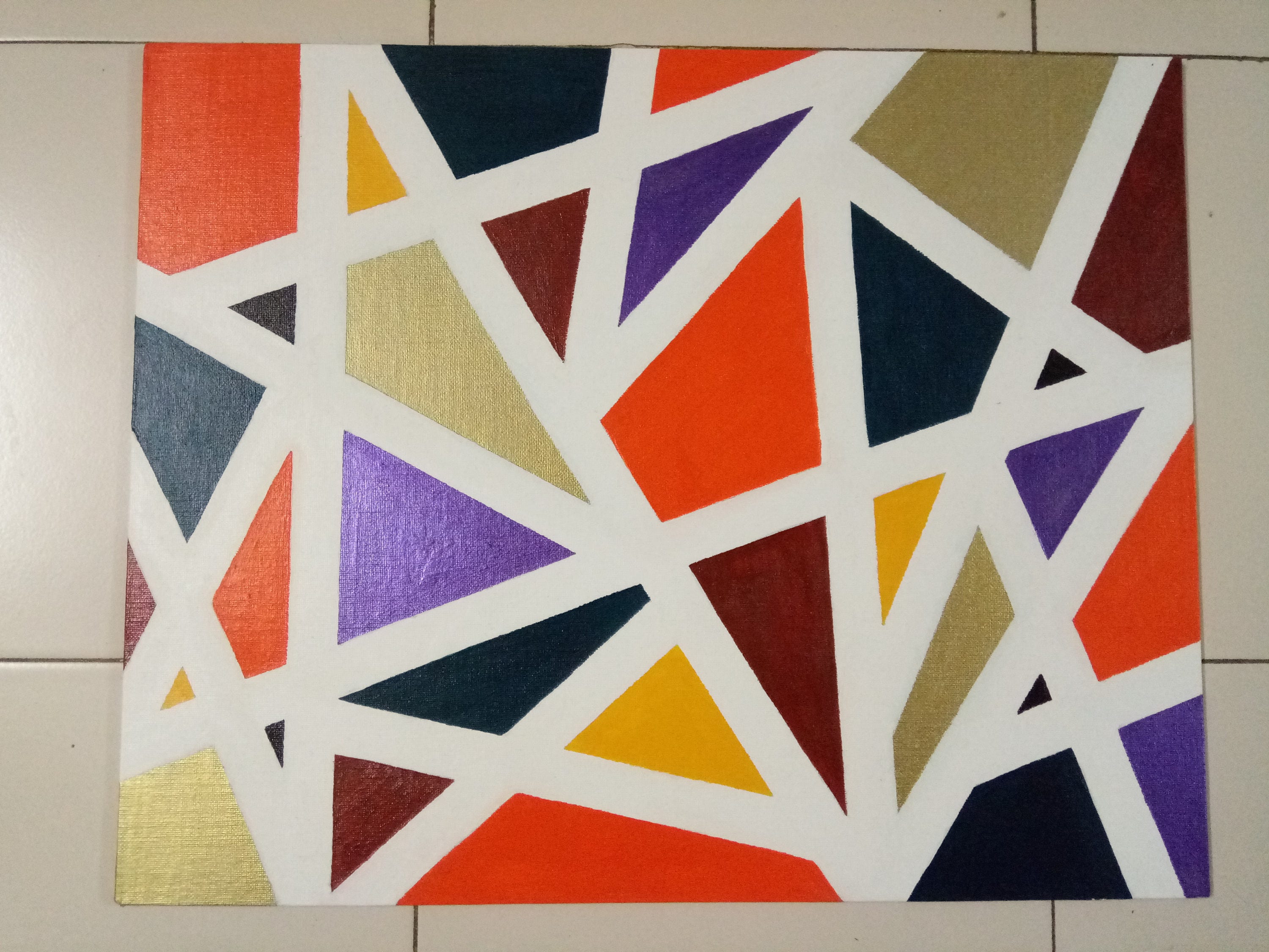 Pintura abstracta geométrica | Etsy