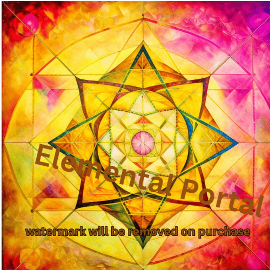 Sacred Geometry Merkaba Pink Yellow Art Digital - Etsy