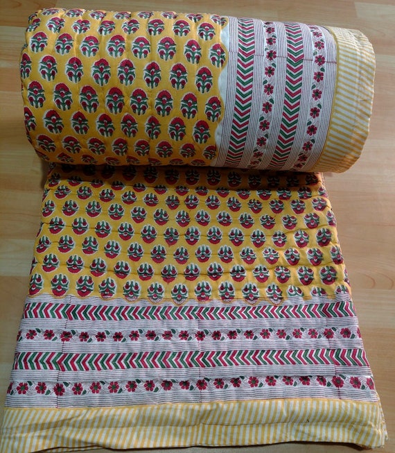 Hand Block Print Quilt Ultra Warm Soft and Comfy Quilt Nice | Etsy