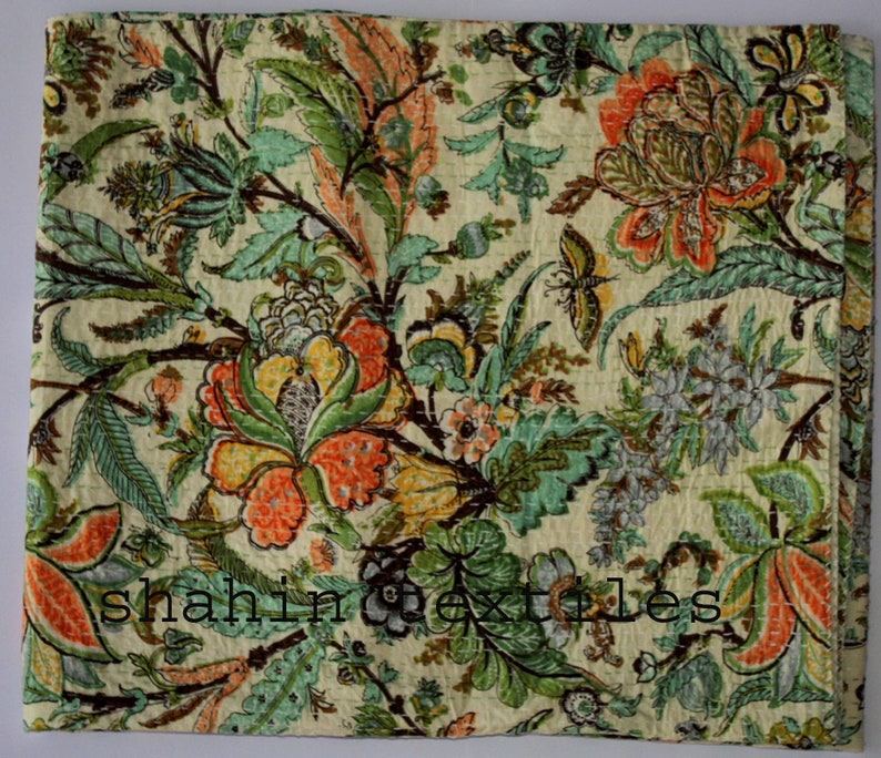 Reversible Kantha Quilt Kantha Quilt Queen Indian Kantha - Etsy