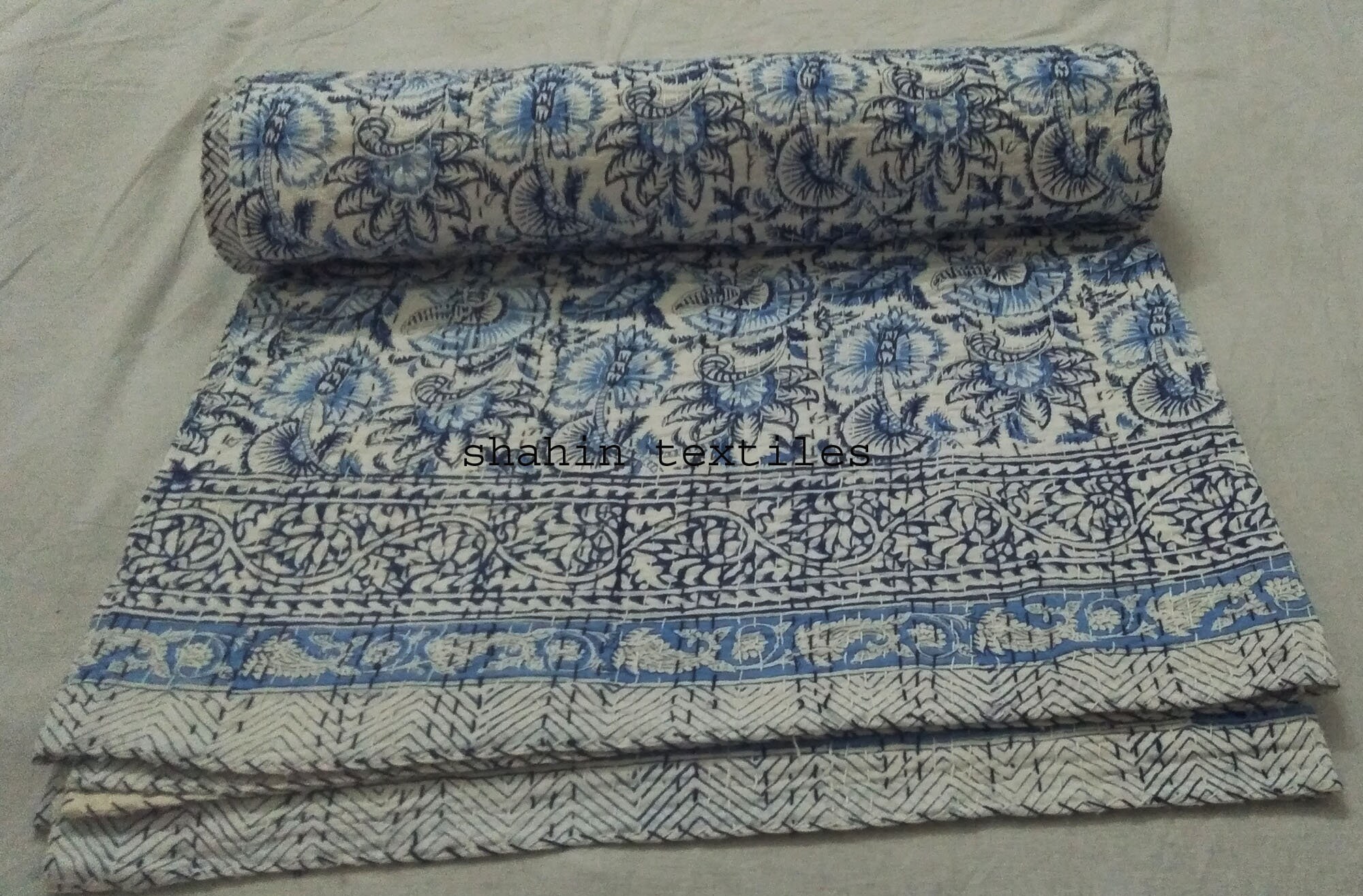 Cotton Kantha Throw Beautiful Design Indian Bed Cover Cotton - Etsy UK