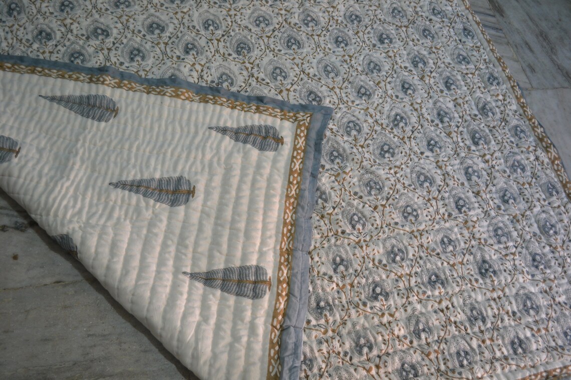 Indian Handmade Sanganer Hand Block Print Quilt Ultra Warm - Etsy