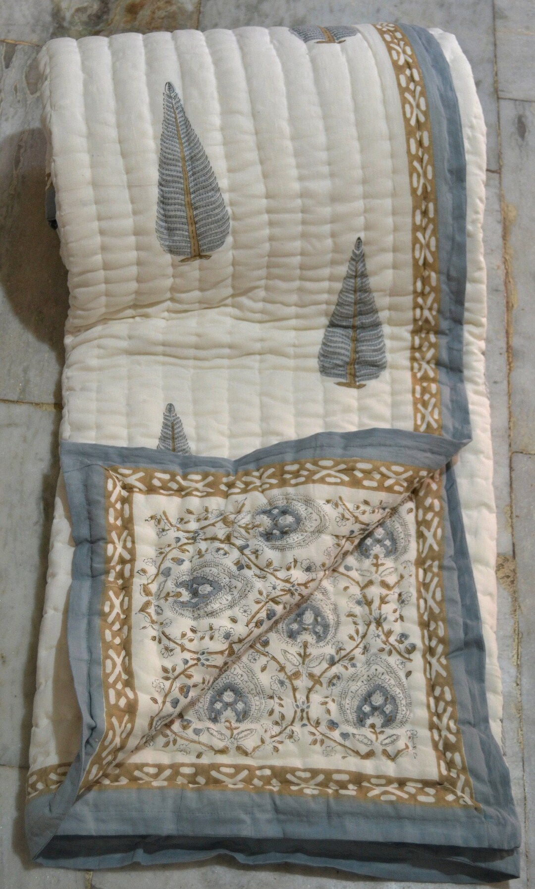 Indian Handmade Sanganer Hand Block Print Quilt Ultra Warm - Etsy