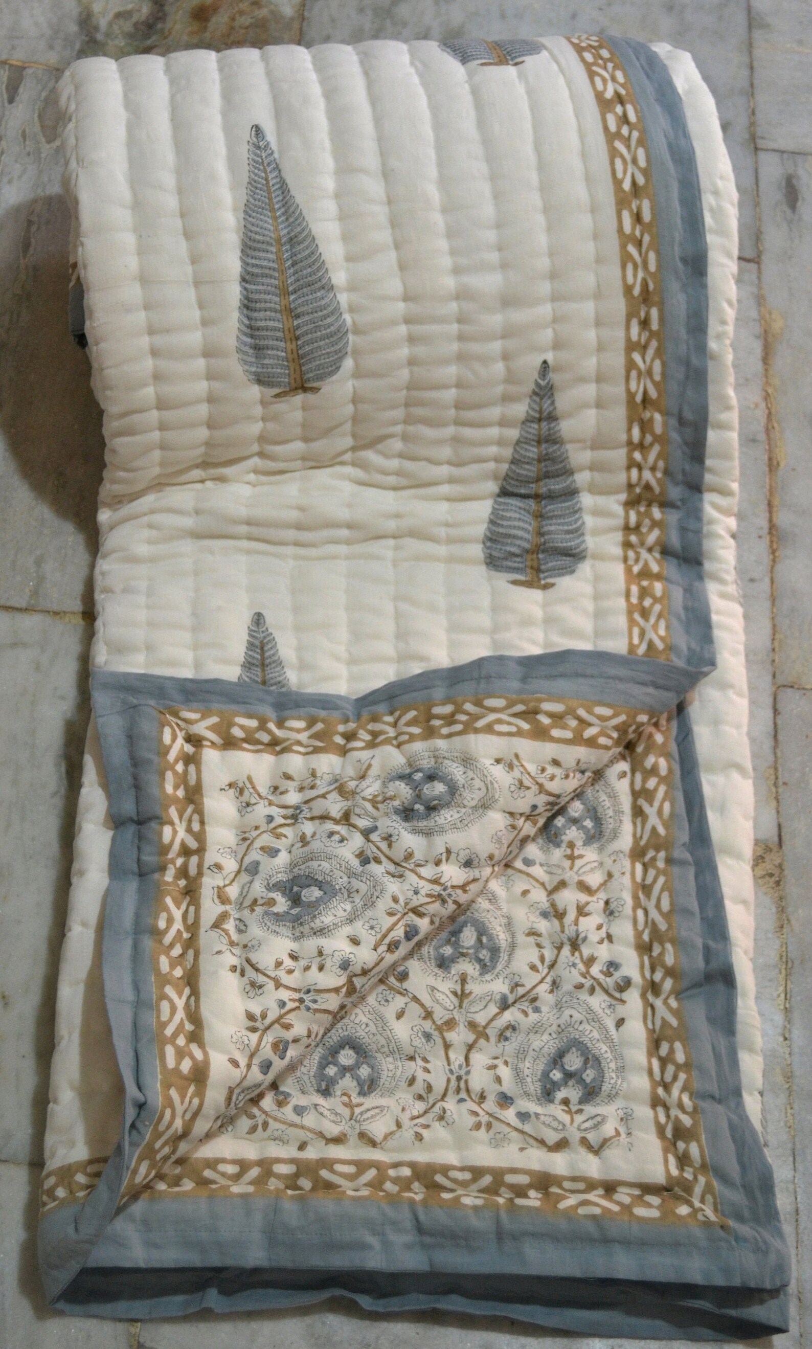 Indian Handmade Sanganer Hand Block Print Quilt Ultra Warm - Etsy