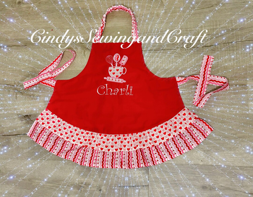 Girls Personalized Apron Fully Lined With Ruffles - Etsy