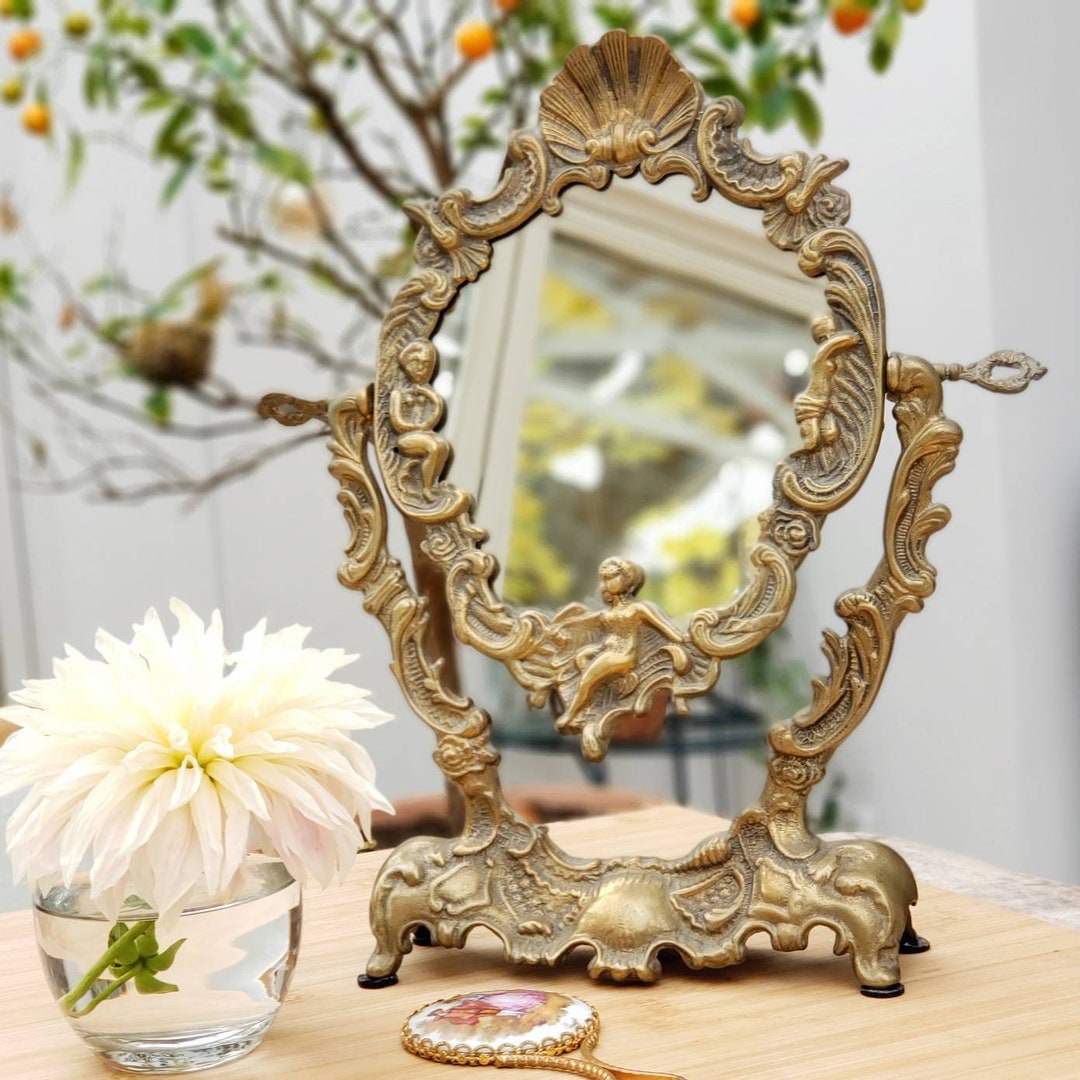 Psyche Romantic Style Swivel Mirror to Stand Rocaille Type Mirror ...