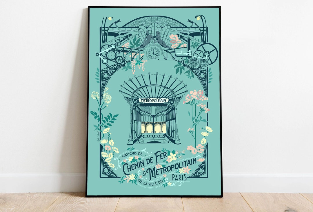 Poster "railway and Metropolitan of Paris" - A3 Format - Clear Version ...