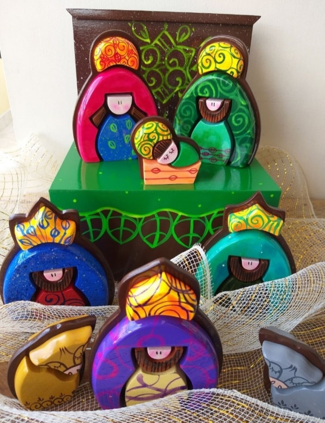 Manger, Nativity Set 8 Pieces, Birth, Holy Family, Nativity, Nativity ...