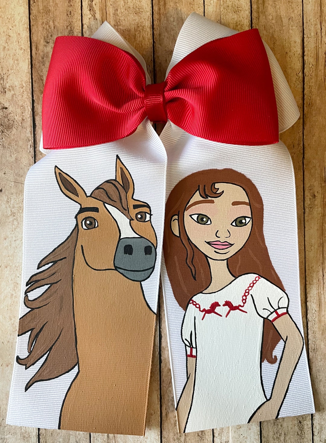 Spirit Riding Free Inspired Hand Painted Hair Bow, Spirit, Lucky Hair ...