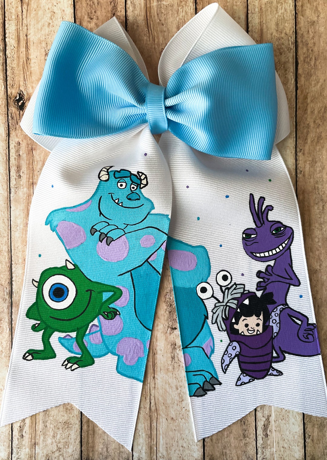 Monsters Inc. Hand Painted Hair Bow, Mike and Sulley Hair Bow, Disney ...