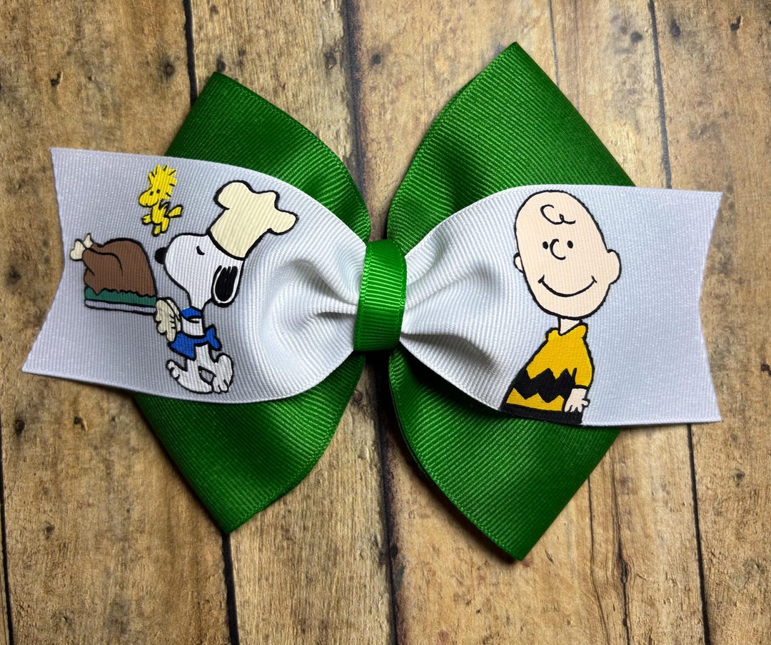 Snoopy and Charlie Brown Hand Painted Hair Bow, Snoopy, Charlie Brown ...