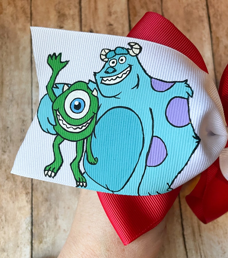 Disney's Monsters Inc. Mike, Sulley, and Boo Hand-painted Hair Bow ...