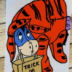 Halloween Themed Disney's Eeyore and Tigger Hand Painted Hair Bow. - Etsy