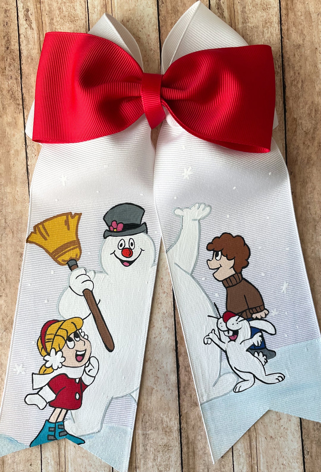 Holiday Frosty the Snowman Hand Painted-hair Bow, Snowman Hair Bow ...