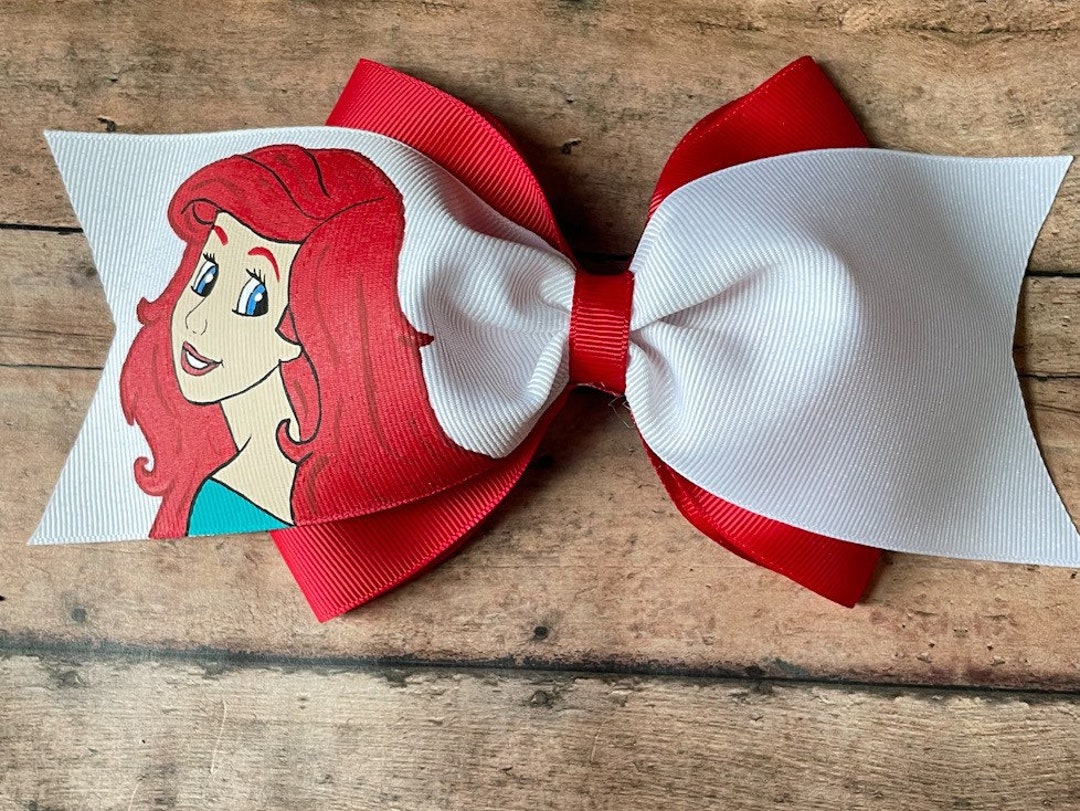Disney Princess Ariel Hand Painted Hair Bow, the Little Mermaid, Disney ...