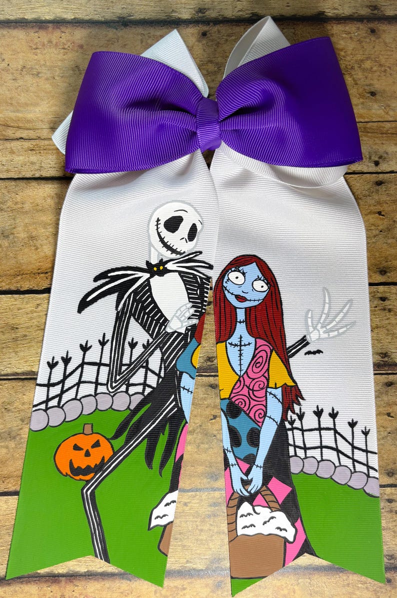 Disney Nightmare Before Christmas Hair Bow, Hand-painted Jack ...