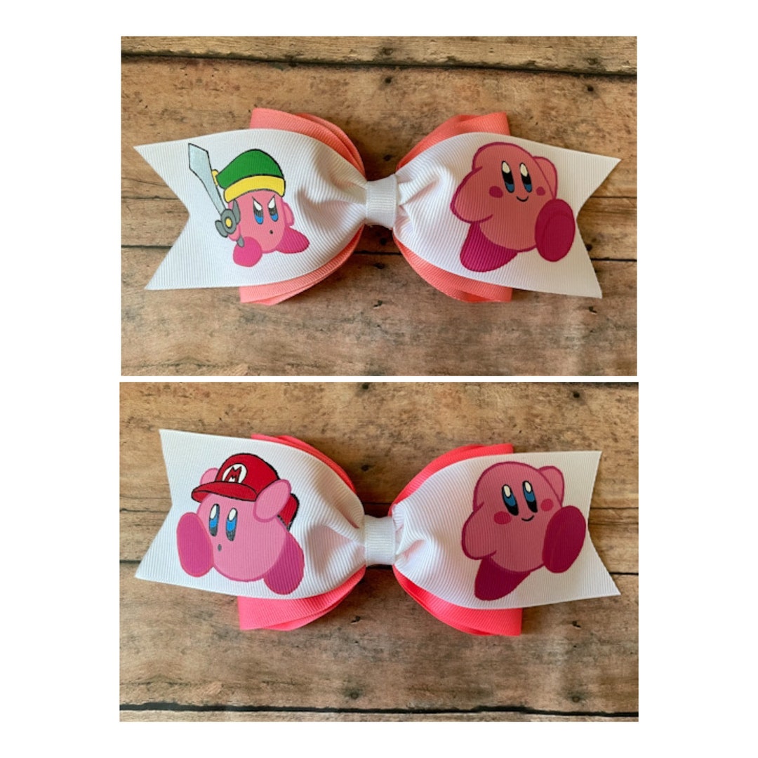 Kirby Inspired Hand Painted Hair Clip, Kirby, Kirby Link, Kirby Mario ...