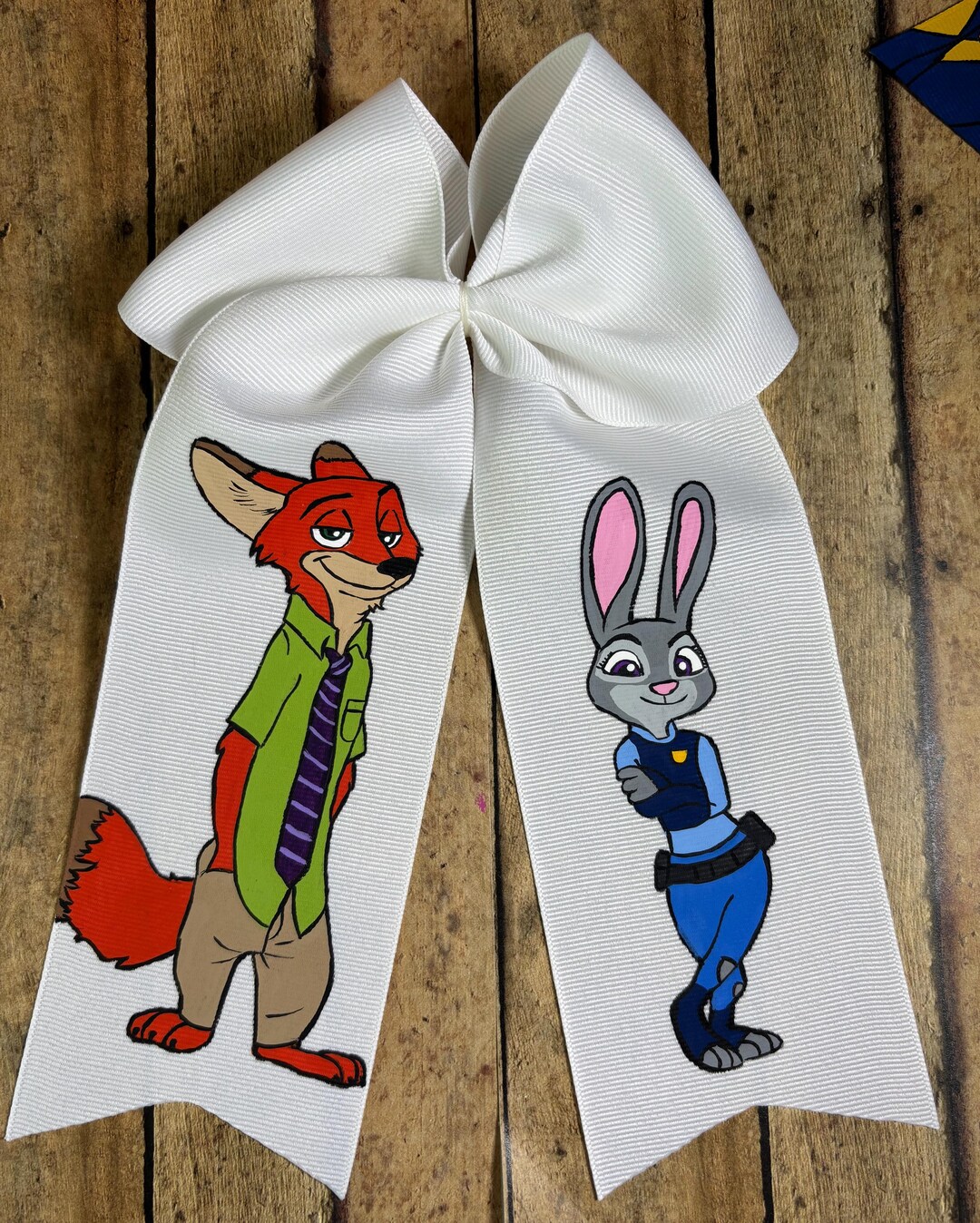Disney Pixar's Zootopia Nick Wilde and Judy Hopps Hand-painted Hair Bow ...