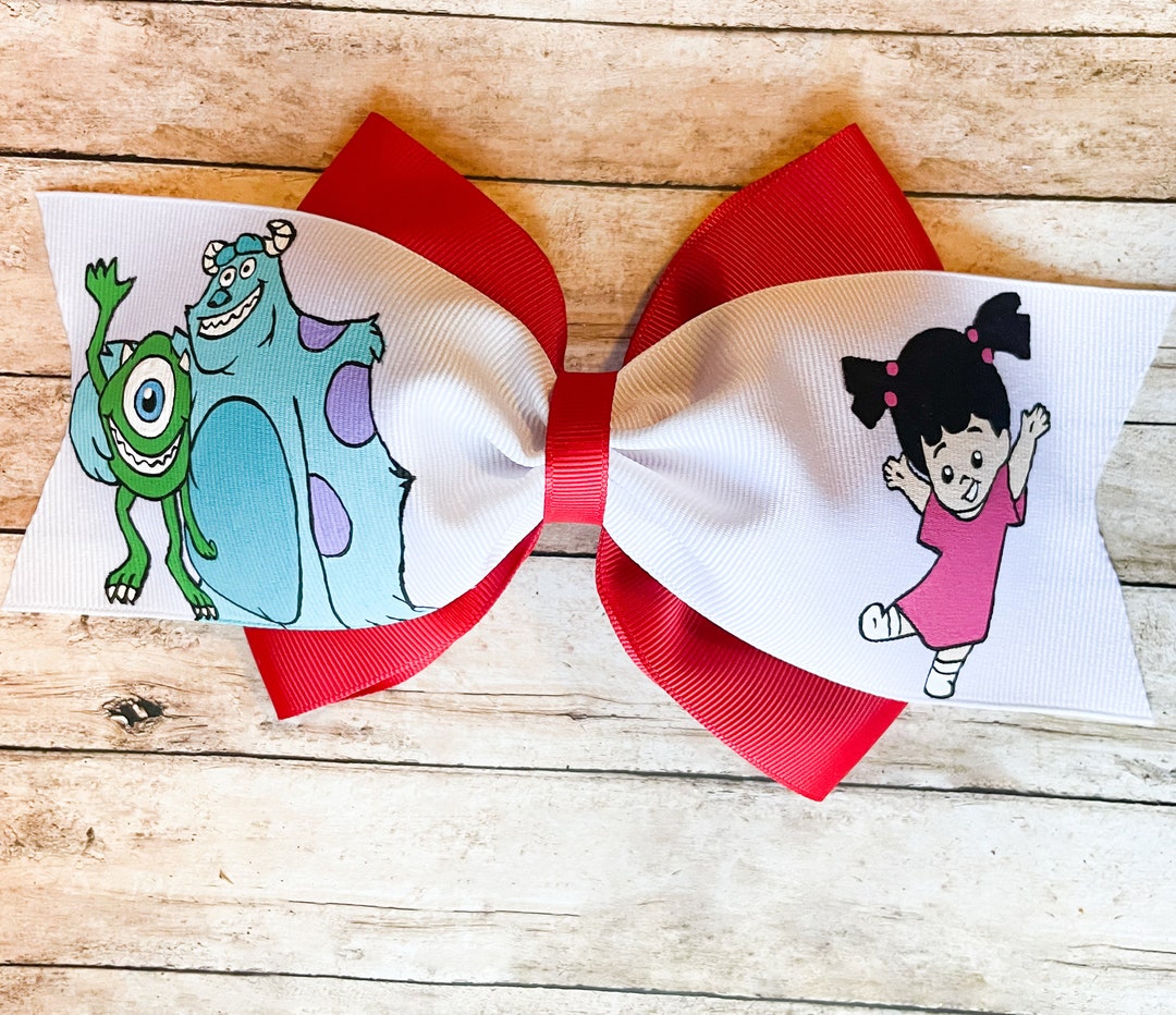 Disney's Monsters Inc. Mike, Sulley, and Boo Hand-painted Hair Bow. - Etsy