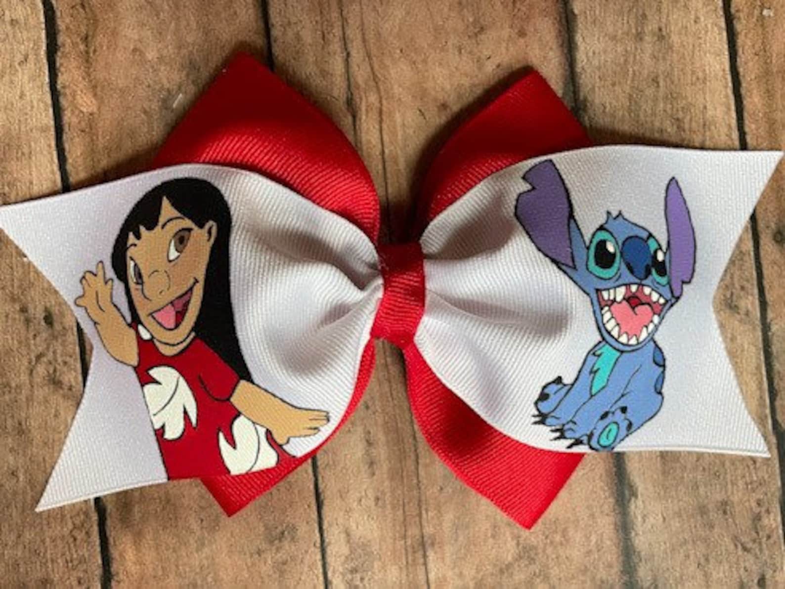 Disney Lilo & Stitch hair bow hand-painted hair bow LILO | Etsy
