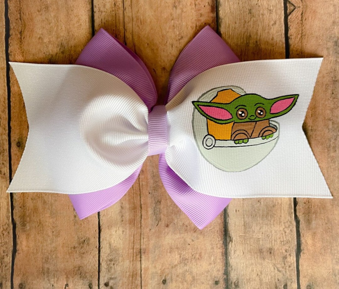 The Mandalorian’s Grogru Baby Yoda Hand-painted Hair Bow. - Etsy