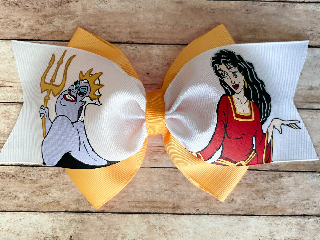 Disney Villains Hand Painted Hair Bow With Ursula From the Little ...
