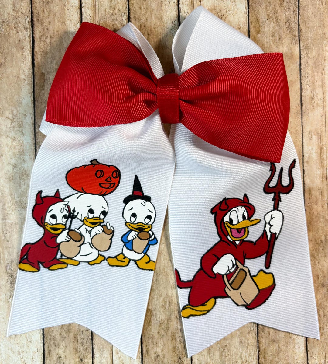 Donald Duck, Huey, Dewey and Louie Halloween Hand Painted Hair Bow ...