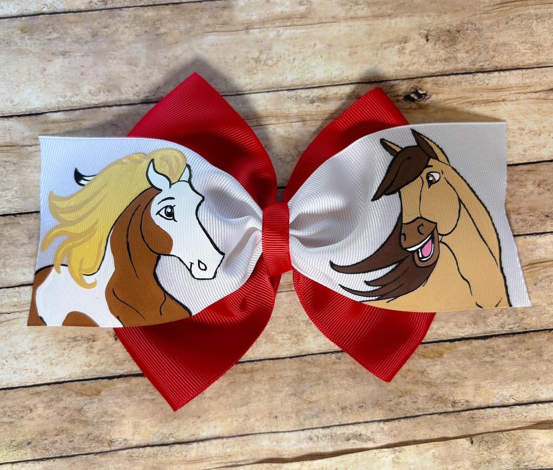 Spirit Stallion of the Cinmaron Hand Painted Hair Bow, Horses ...