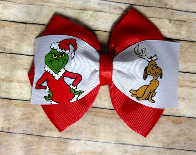 Smaller Style How the Grinch Stole Christmas Hand Painted Hair Bow ...