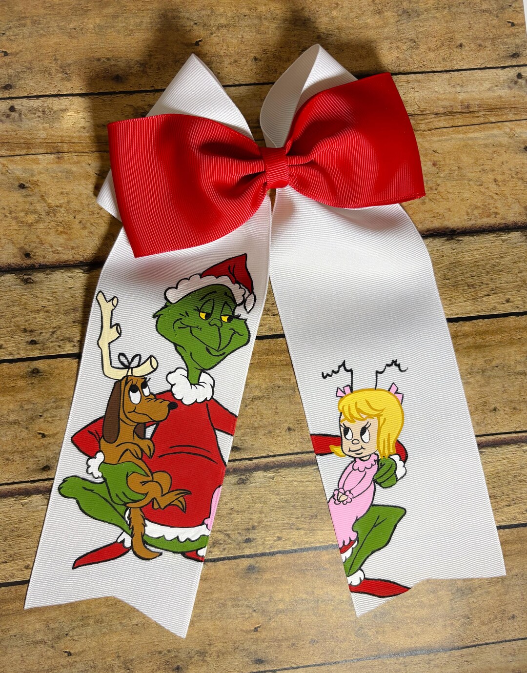 How the Grinch Stole Christmas Hand Painted Hair Bow, Grinch, Dr. Seuss ...