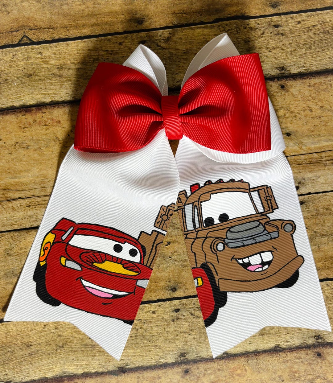 Disney Pixar Lighting Mcqueen and Mator Hand Painted Hair Bow, Lighting ...