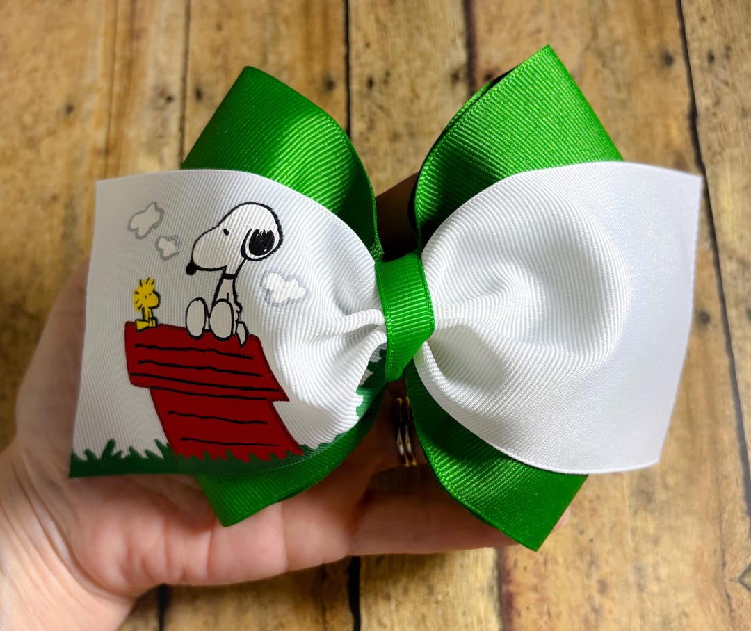 Snoopy and Woodstock Peanuts Hand-painted Hair Bow. - Etsy