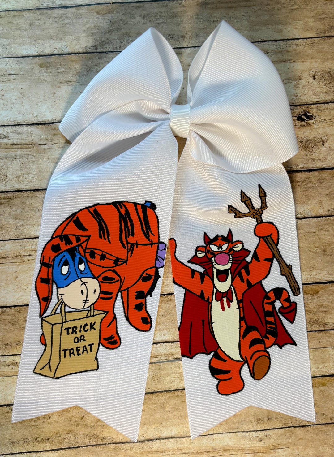 Halloween Themed Disney's Eeyore and Tigger Hand Painted Hair Bow. - Etsy