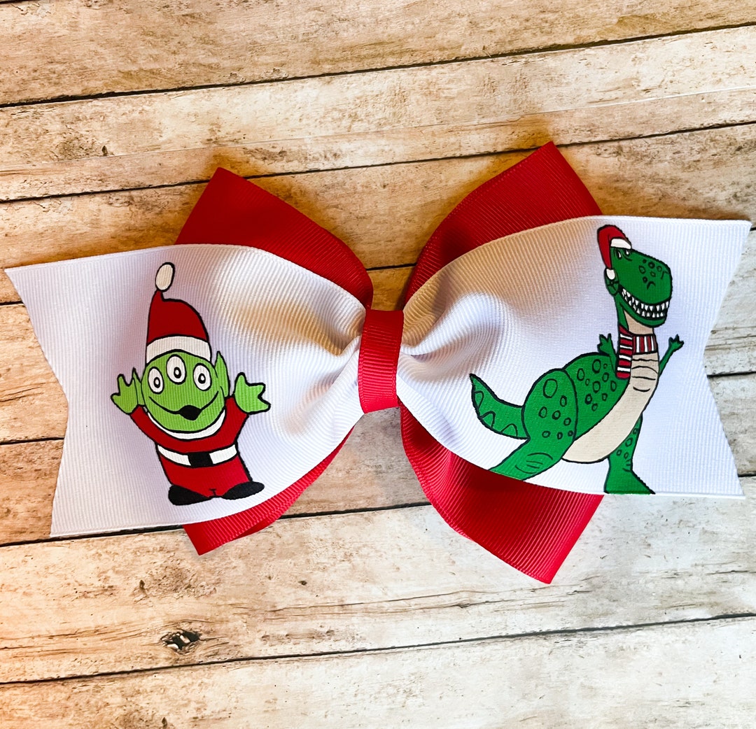 Disney Toy Story Christmas Themed Hand Painted Hair Bow. Toy Story ...