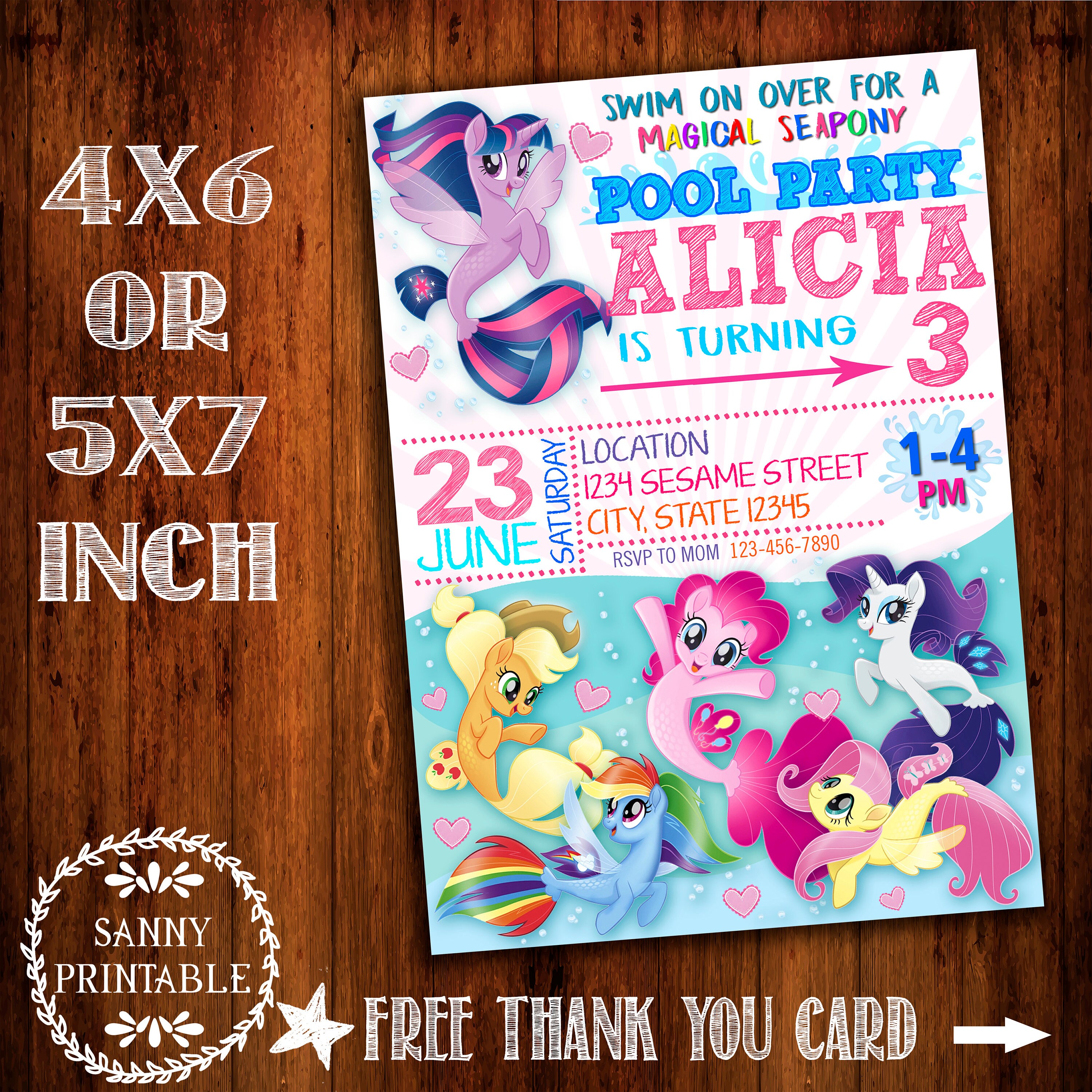 My Little Pony Invitation, My Little Pony Birthday, My Little Pony ...