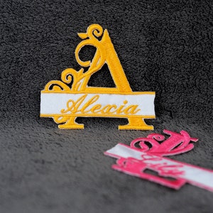 Embroidered Monogram Name Patch, Iron on Embroidered Monogram, Monogram ...