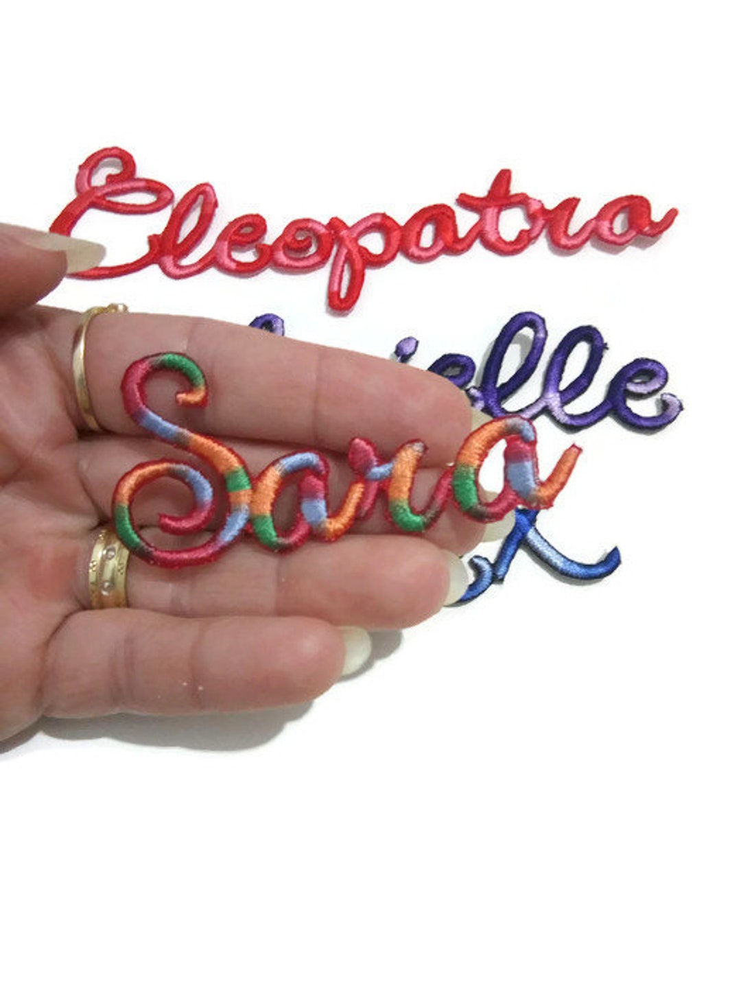 Single Embroidered Name Patch, Variegated Names Patches, Iron on Name ...