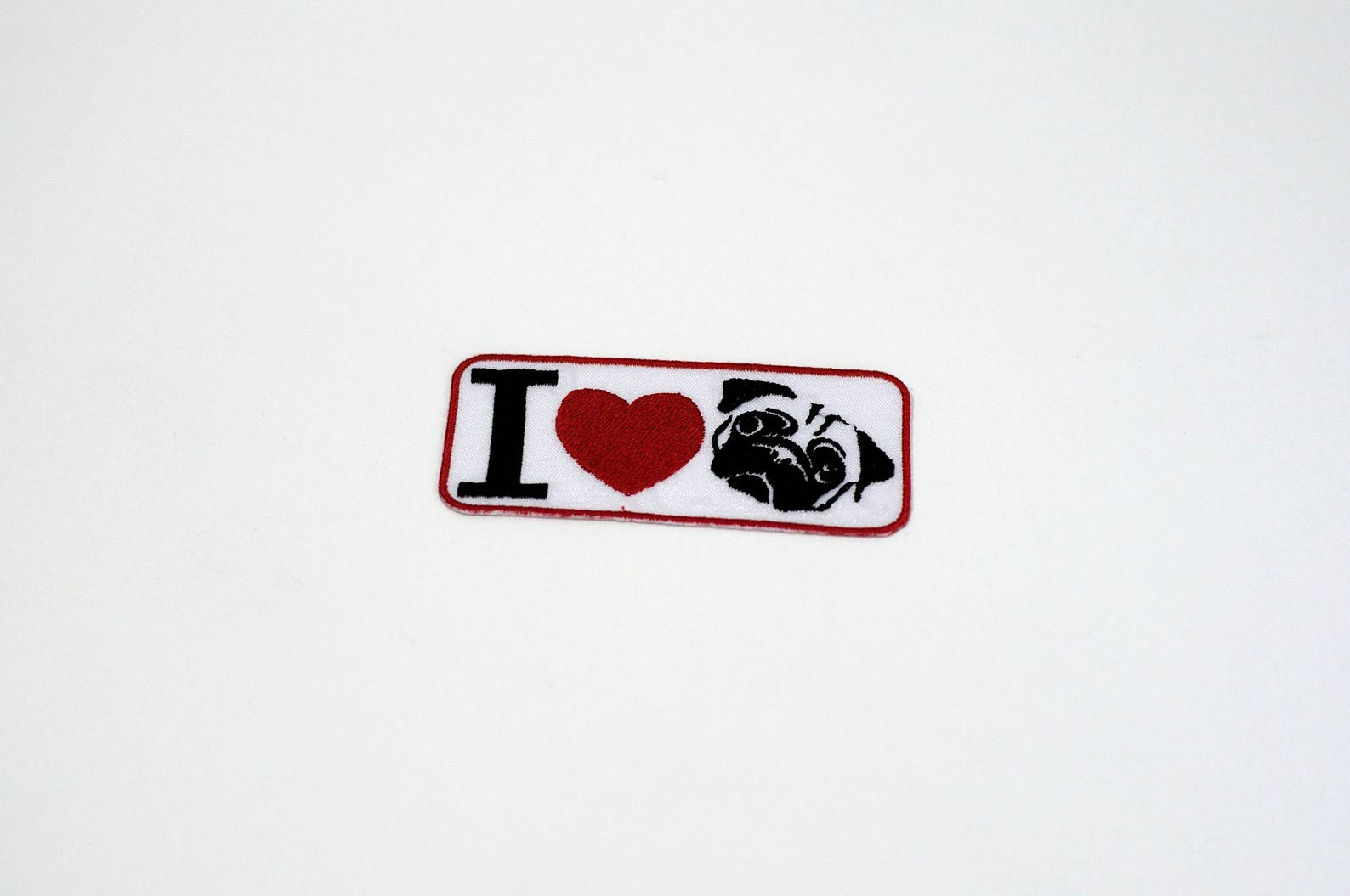 I Love Pug Iron on Embroidered Patches for Pug Lovers for - Etsy